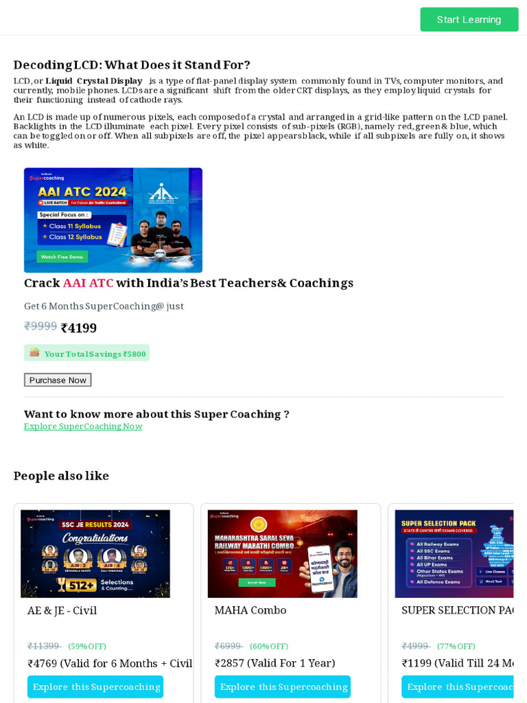 LCD Full Form, Construction, Working Principles, Uses, Benefits, and ...