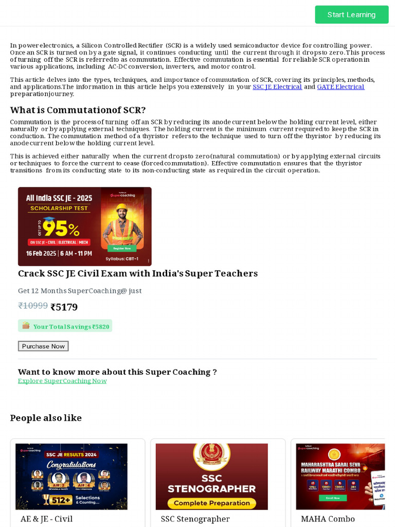 Commutation of SCR - Know Thyristors Commutation Methods, Working ...