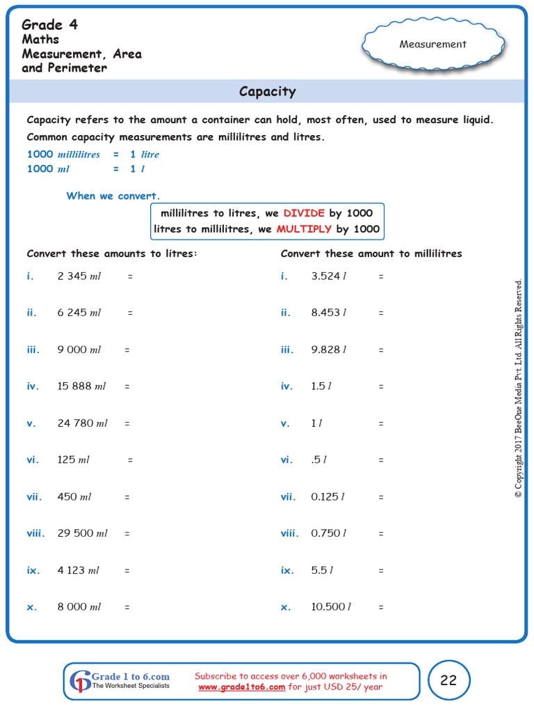 Capacity Conversions | PDF