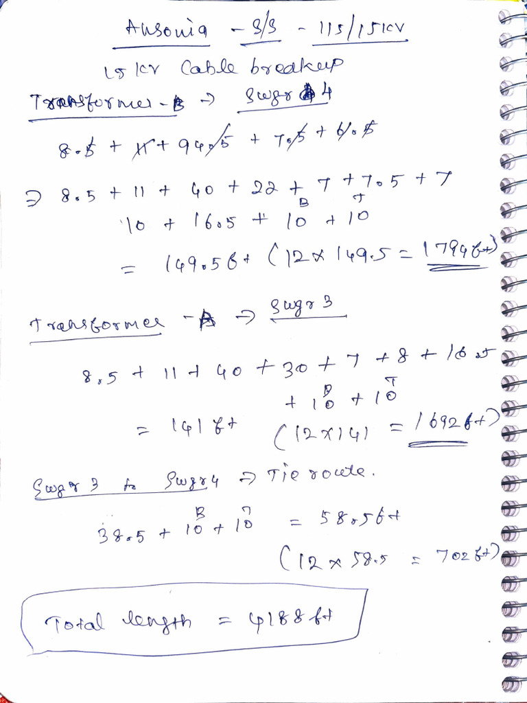 Cable and Flex Leads Length Breakup | PDF