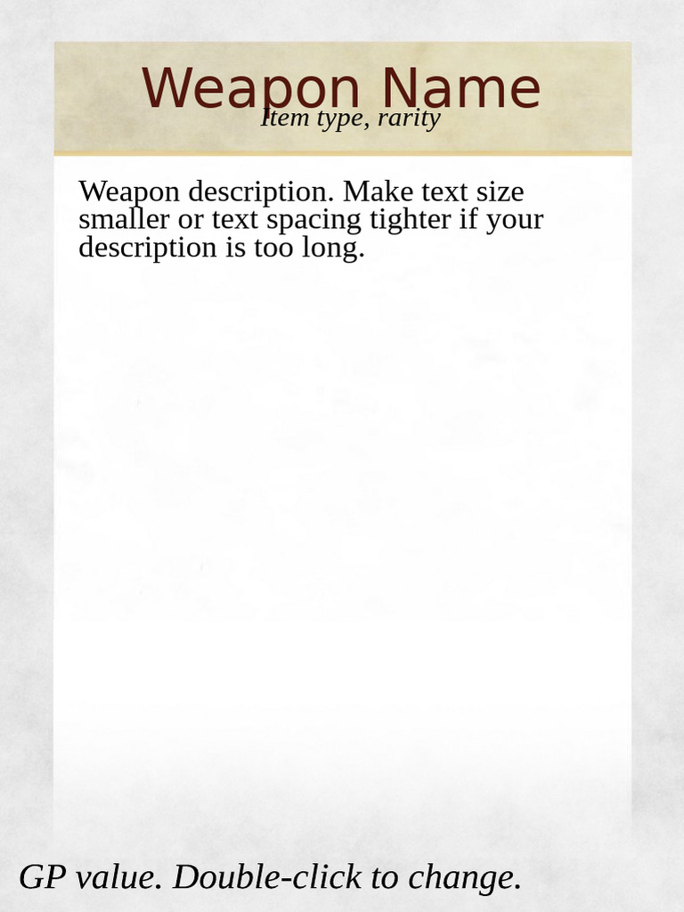 Magic Item Card Template | PDF