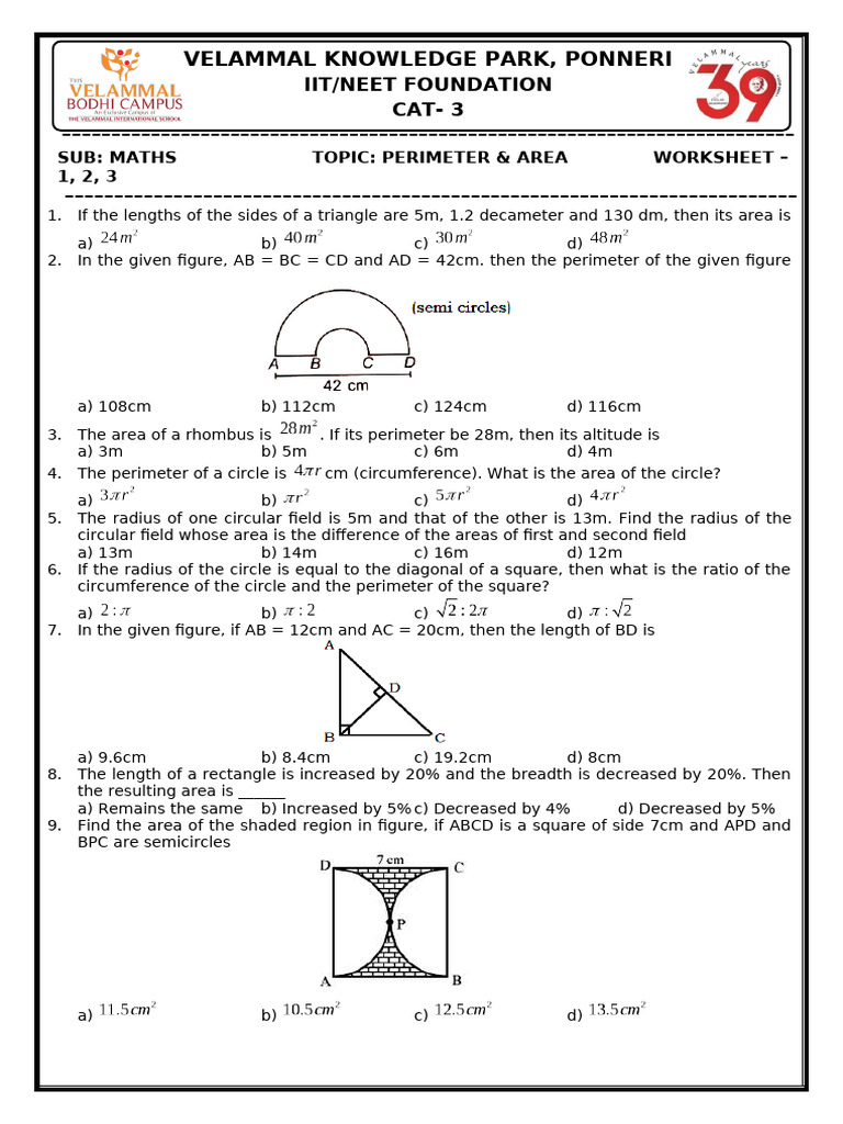 Area Change with Square Perimeter Doubling | PDF | Area | Circle