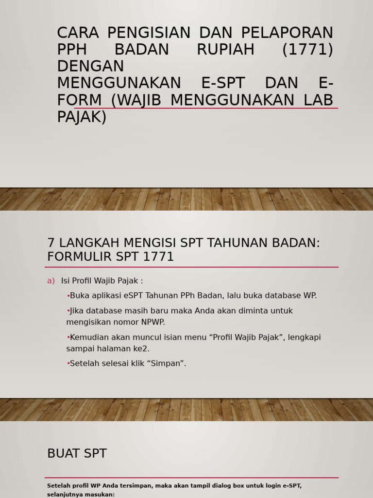 Panduan Pengisian SPT Tahunan Badan | PDF