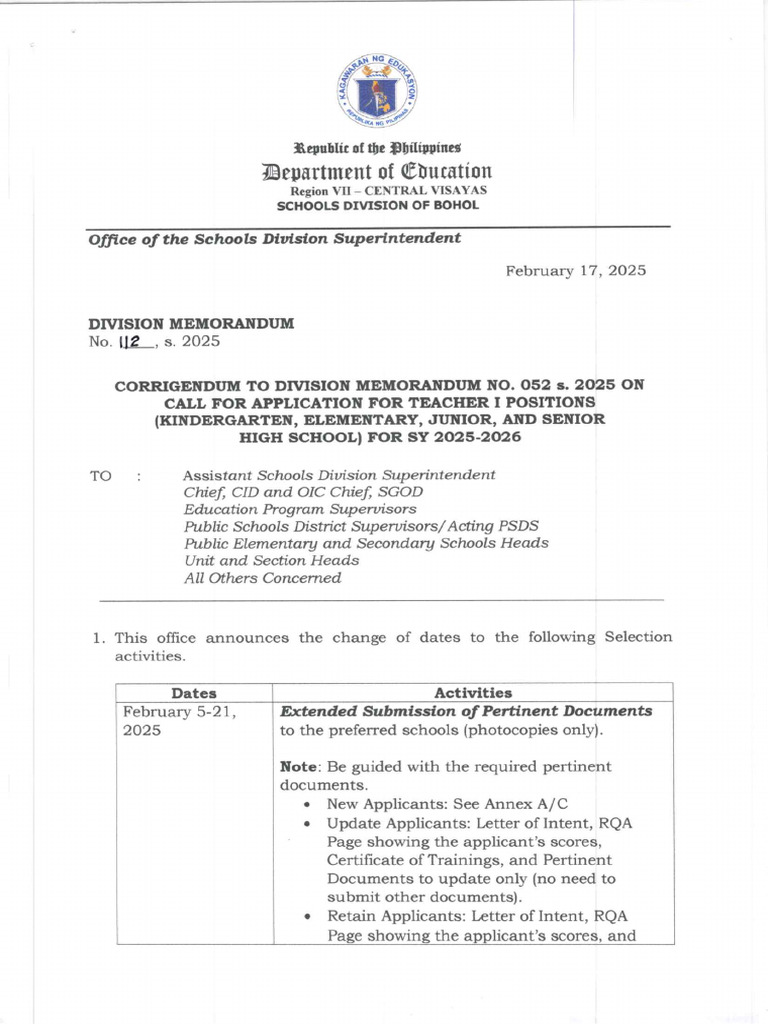 DM No. 112 S. 2025 | PDF