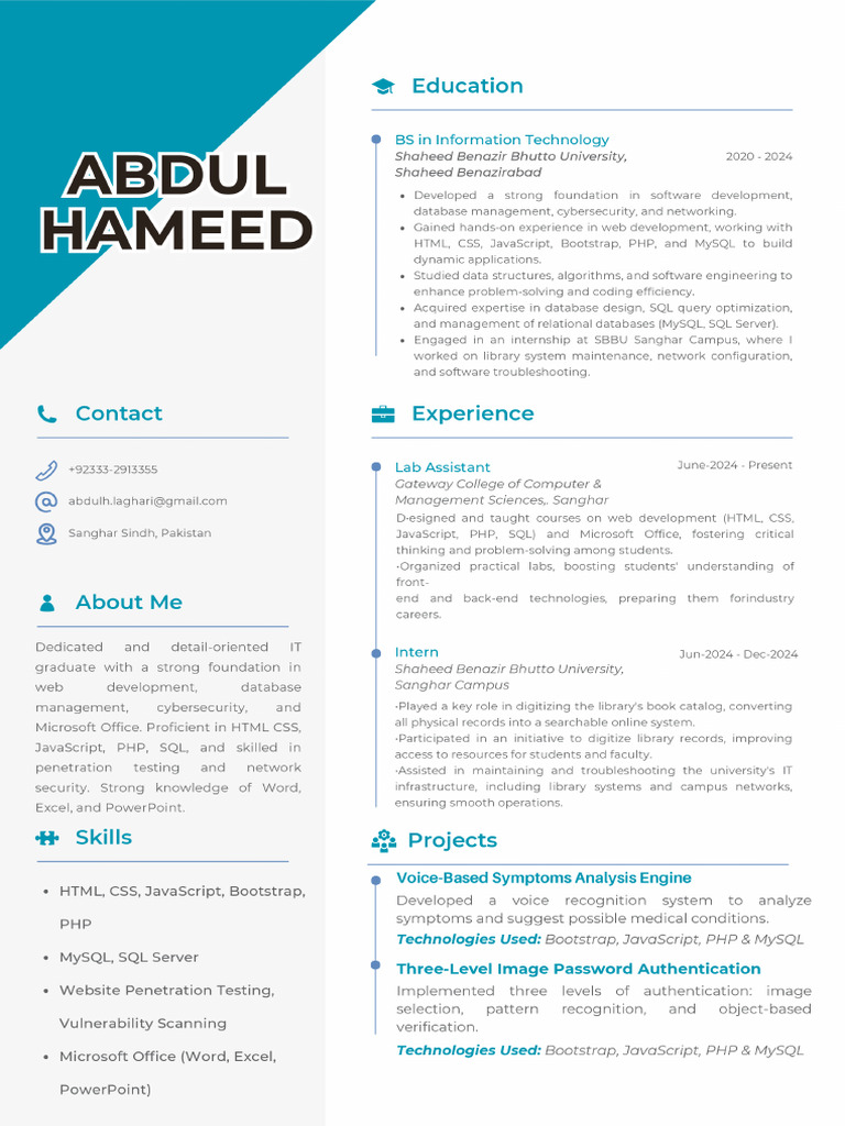 Modern Professional CV Resume | PDF