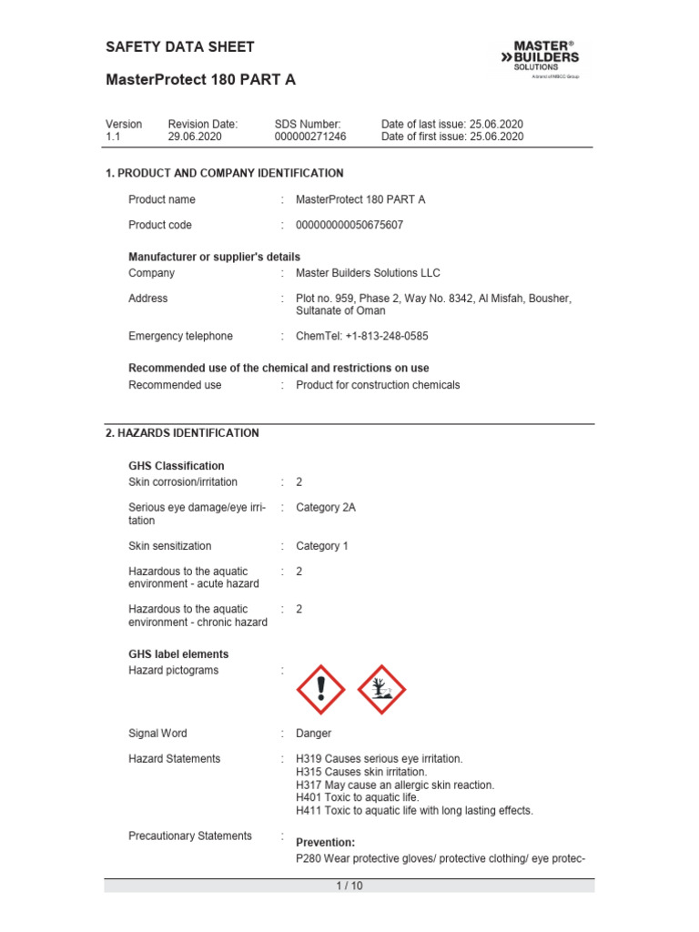 MSDS - Epoxy Coating | PDF | Toxicity | Occupational Safety And Health