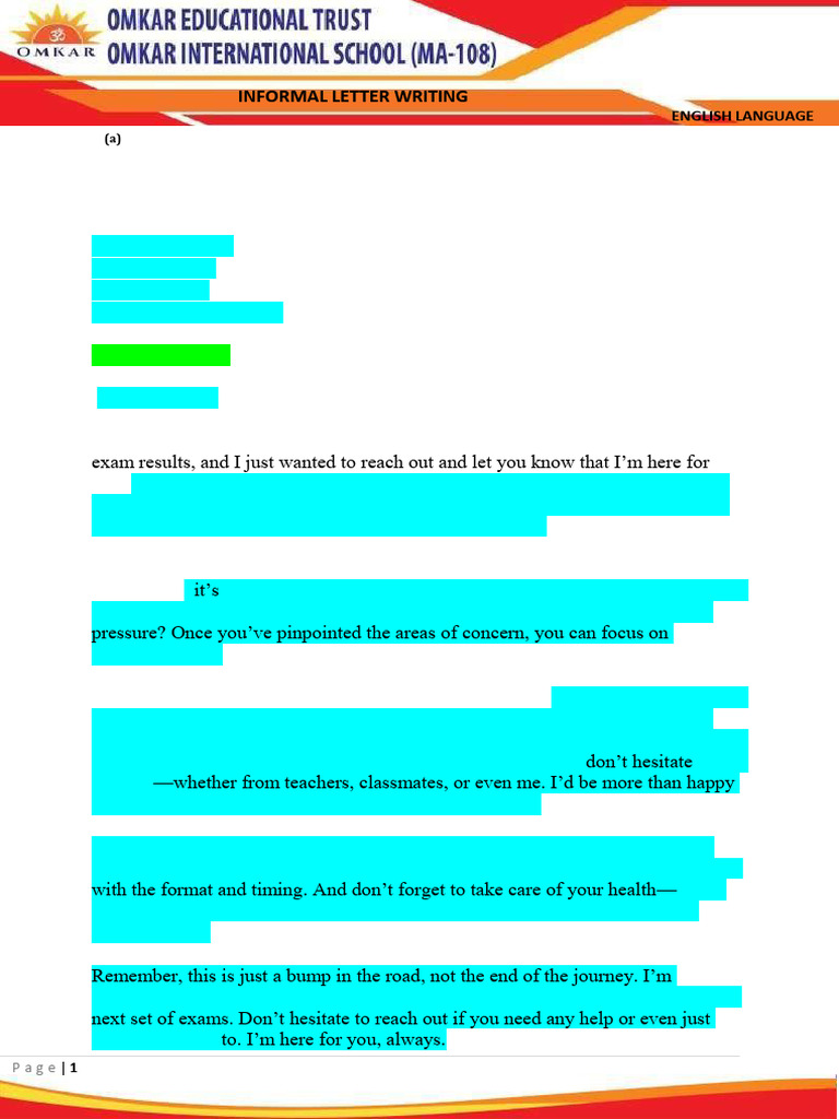 Informal Letter (1) | PDF
