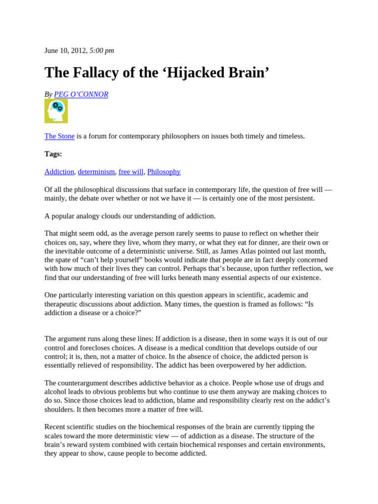 The Hijacked Brain, Is It True | PDF | Free Will | Determinism