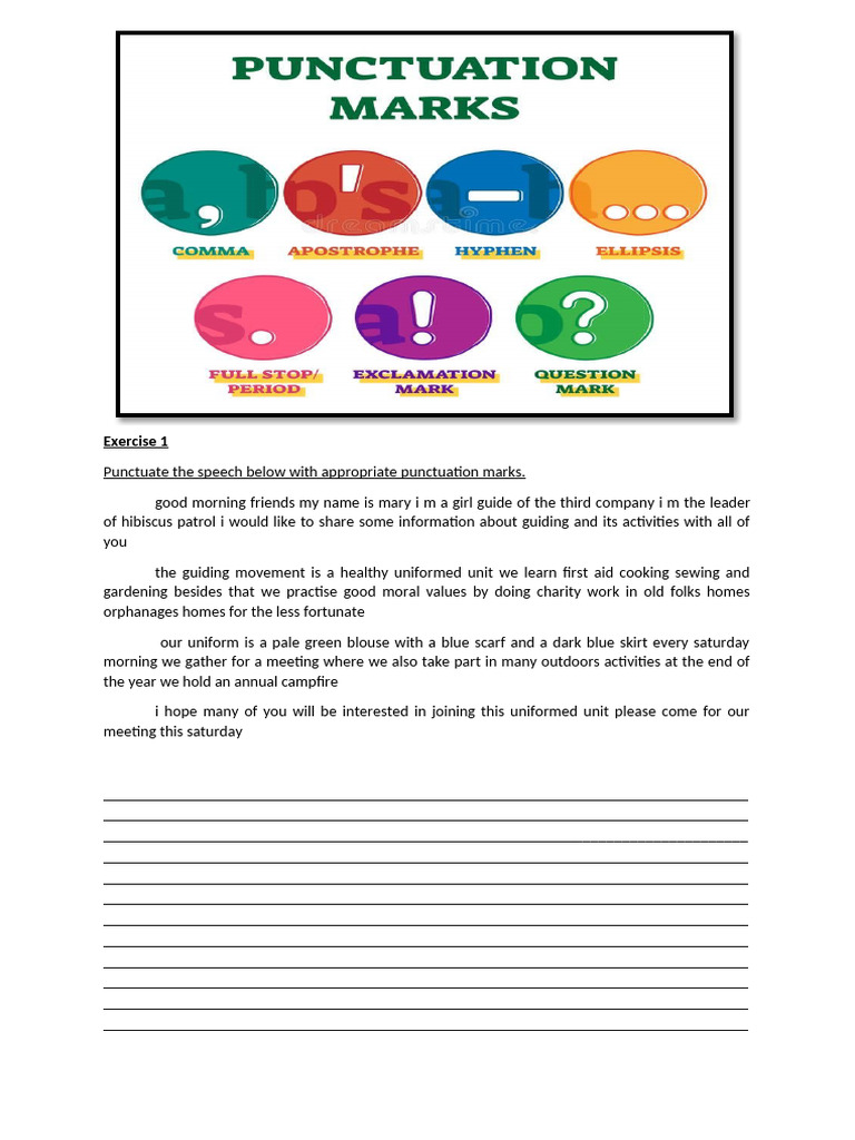 Punctuation Exercise | PDF