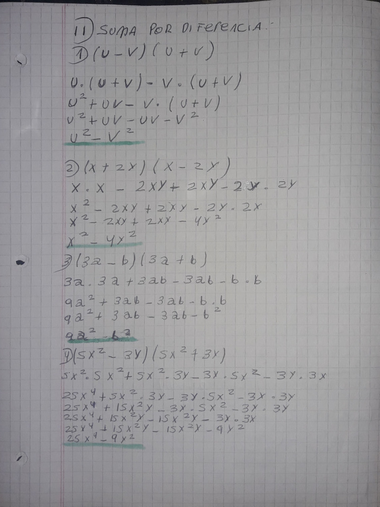 Cubo de Un Binomio y Suma Por Diferencia TP N 6 | PDF