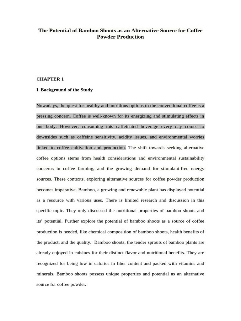 Group 3 Final Chapter 1 3 | PDF | Coffee | Nutrition