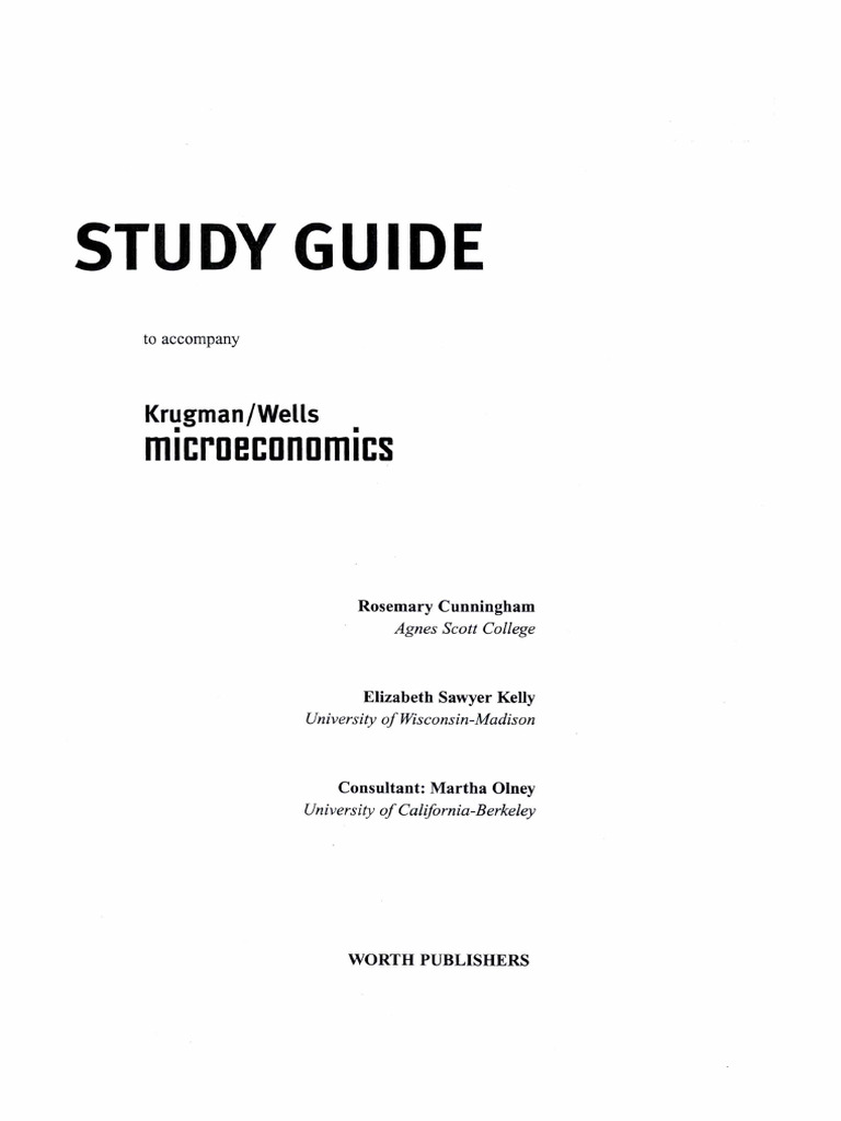 STUDY GUIDE To Accompany Krugman - Wells Microeconomics - Rosemary ...