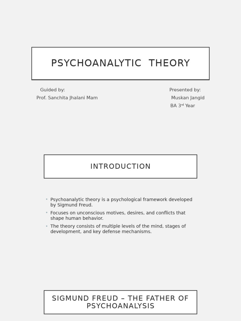 Psychoanalytic Theory | PDF | Psychoanalysis | Unconscious Mind