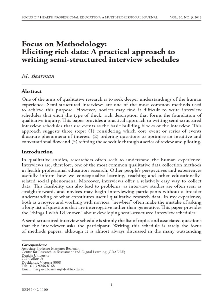 Writing Effective Interview Schedules | PDF | Qualitative Research ...