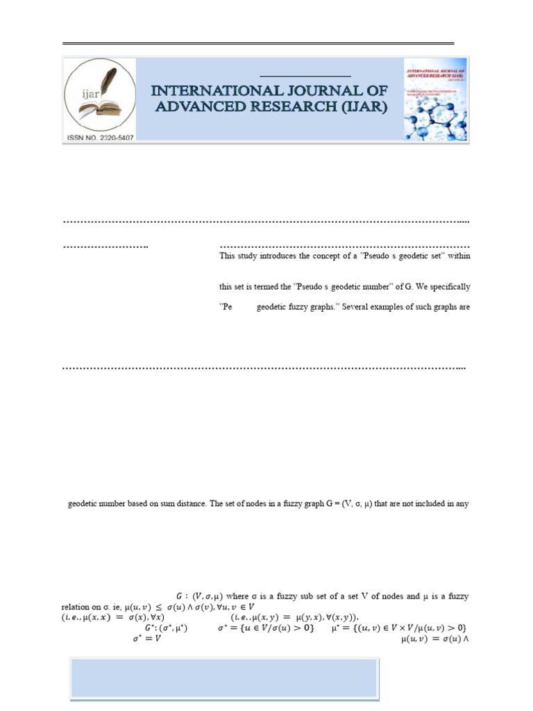 Perfect s-Geodetic Fuzzy Graphs Explained | PDF | Vertex (Graph Theory ...