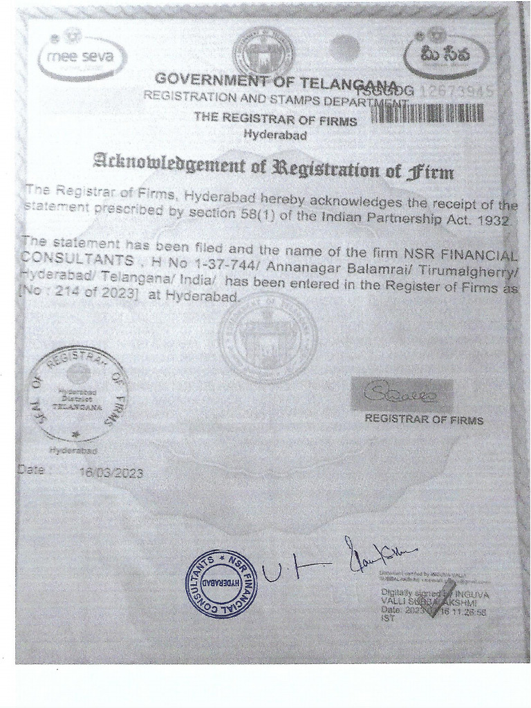 Firm Registration Certificate | PDF