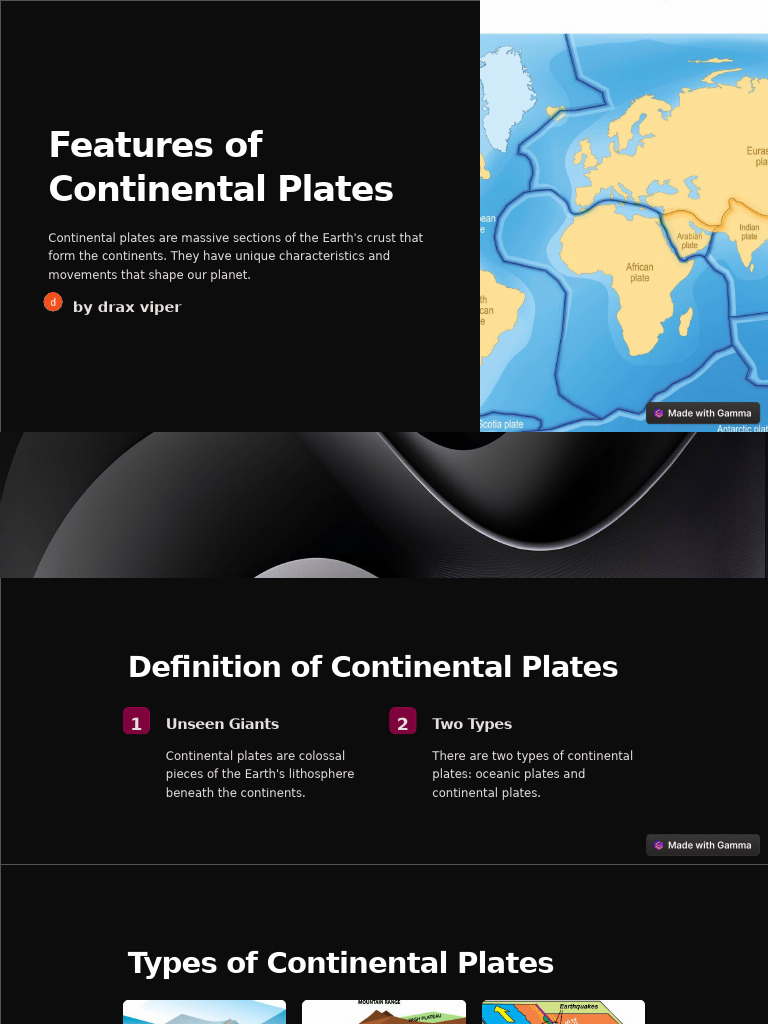 Features of Continental Plates | PDF | Plate Tectonics | Tectonics
