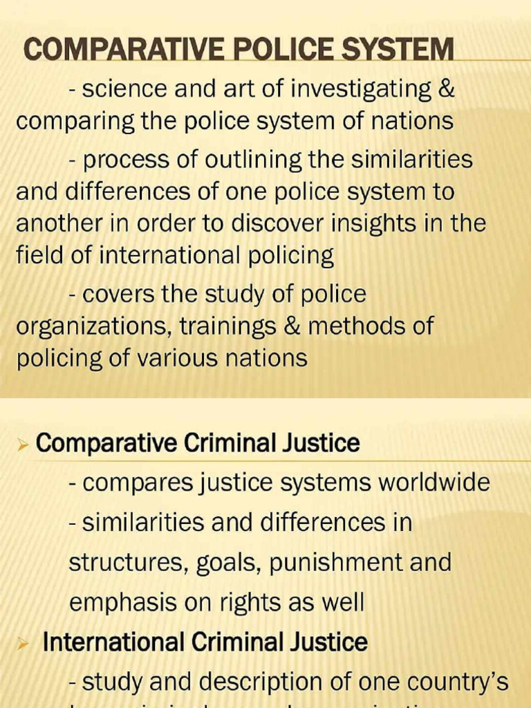 Comparative Policing Lesson 1-2 | PDF