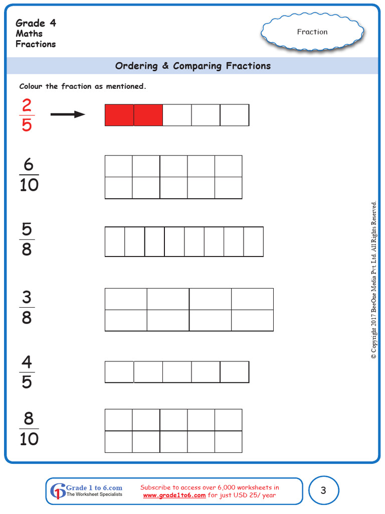 Colouring Fractions | PDF