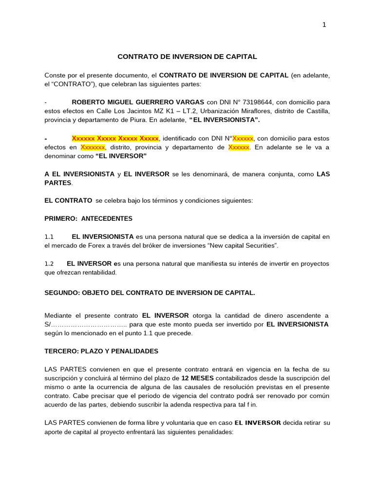 Modelo de Contrato Roberto | PDF | Información