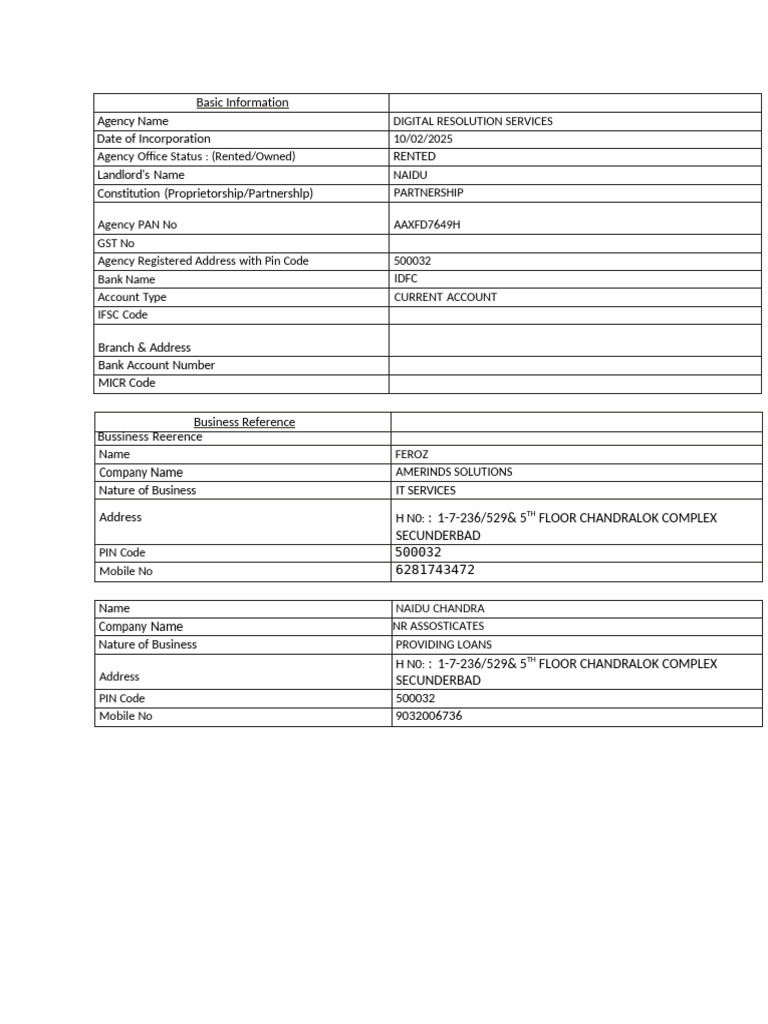 Empanelment Form DRS | PDF
