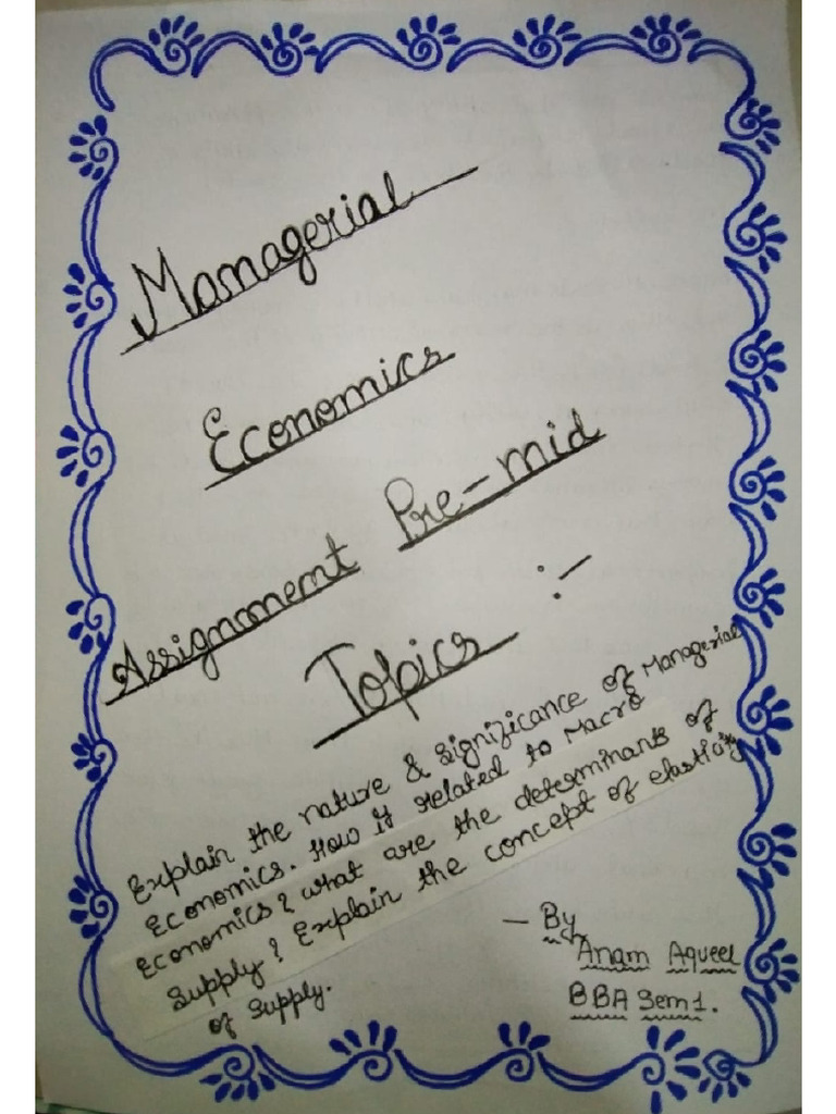 Economics assignment | PDF