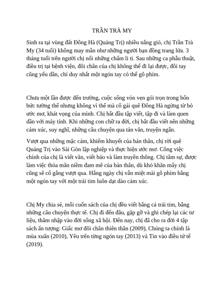 TRẦN TRÀ MY | PDF