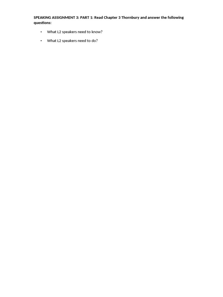 ASSIGNMENT 2 Speaking Problem, Solution ENSP | PDF | Fluency | English Language