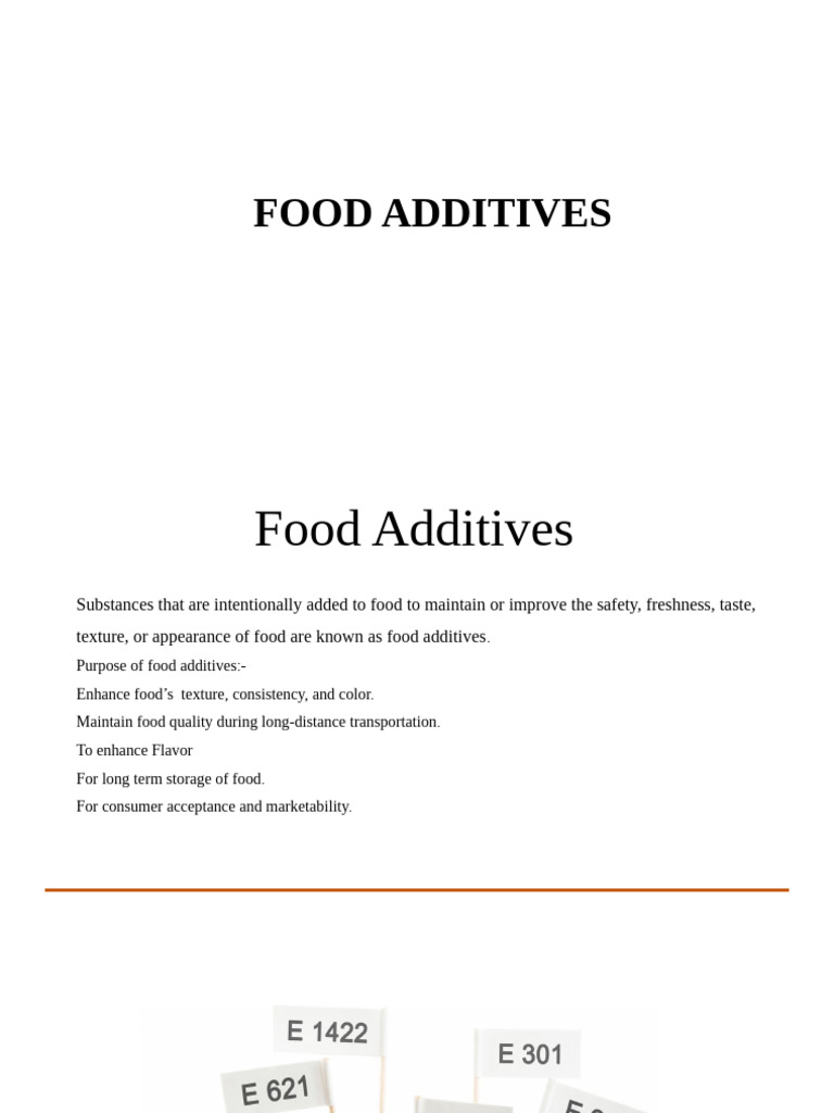 Understanding Food Additives and Their Types | PDF | Umami | Food ...