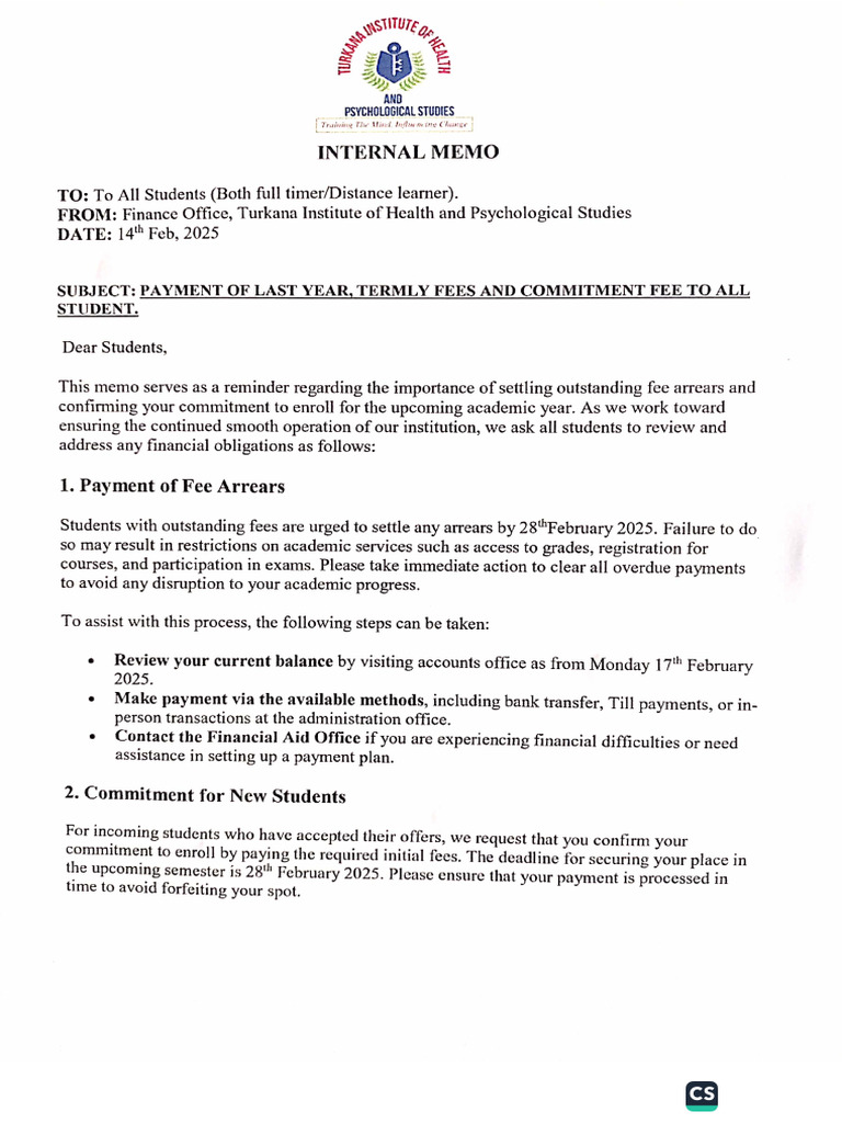 Tihps Finance Memo 14-2-025 | PDF