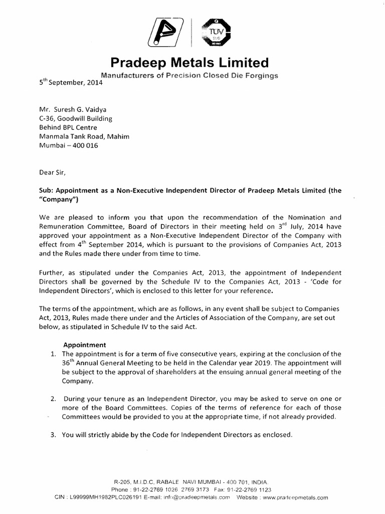 SV-Appt-Letter | PDF