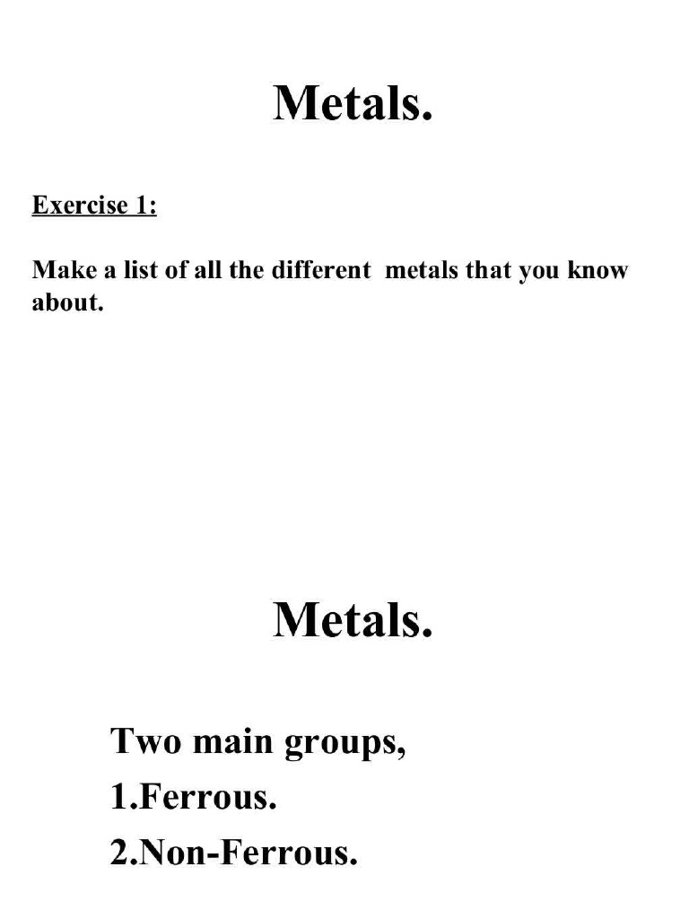 Classification of Metals | PDF