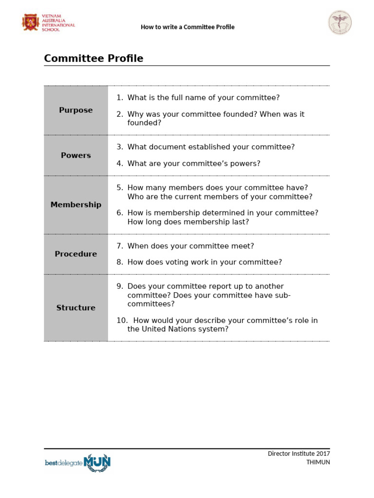 Committee Profile Writing Guide | PDF
