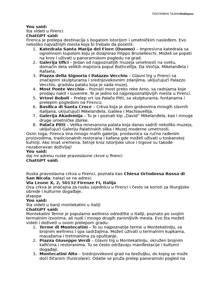 Firenca Padova Toskana | PDF