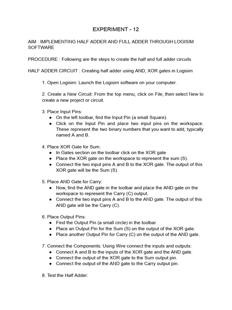 Coa Logisim 12 | PDF | Logic Gate | Electronic Engineering