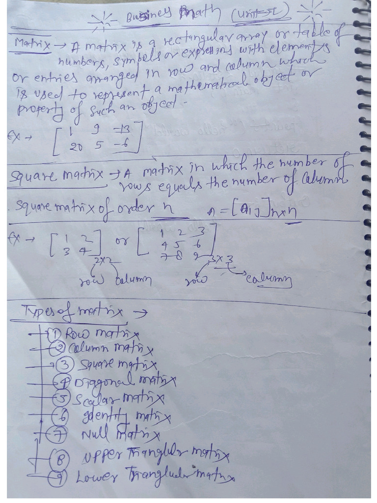 Business Math (Unit-1) Notes | PDF
