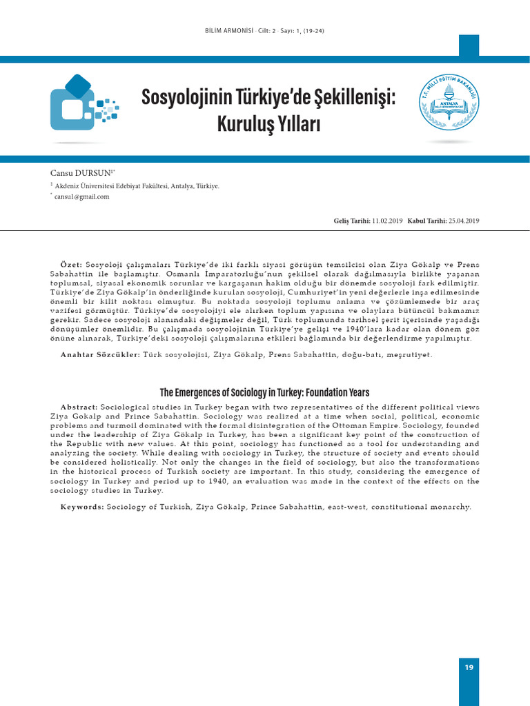 Sosyolojinin T - Rkiye - de - Ekilleni - I - Kurulu - Y - Llar - (#525474) - 764247 | PDF