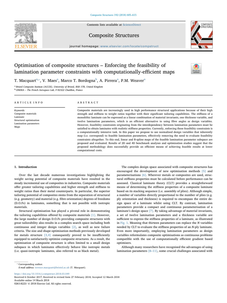 Optimisation of Composite Structures - Enforcing The Feasibili - 2018 ...