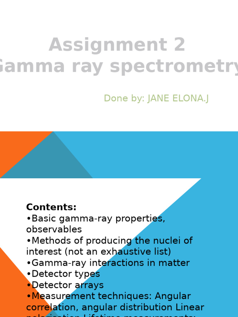 Gamma Ray Spectrometry | PDF