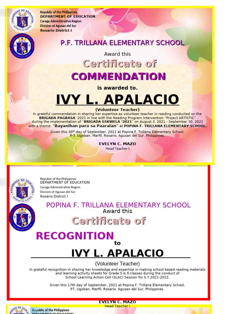 Certificate of Commendation-AGAS GASA 2025 | PDF | Learning