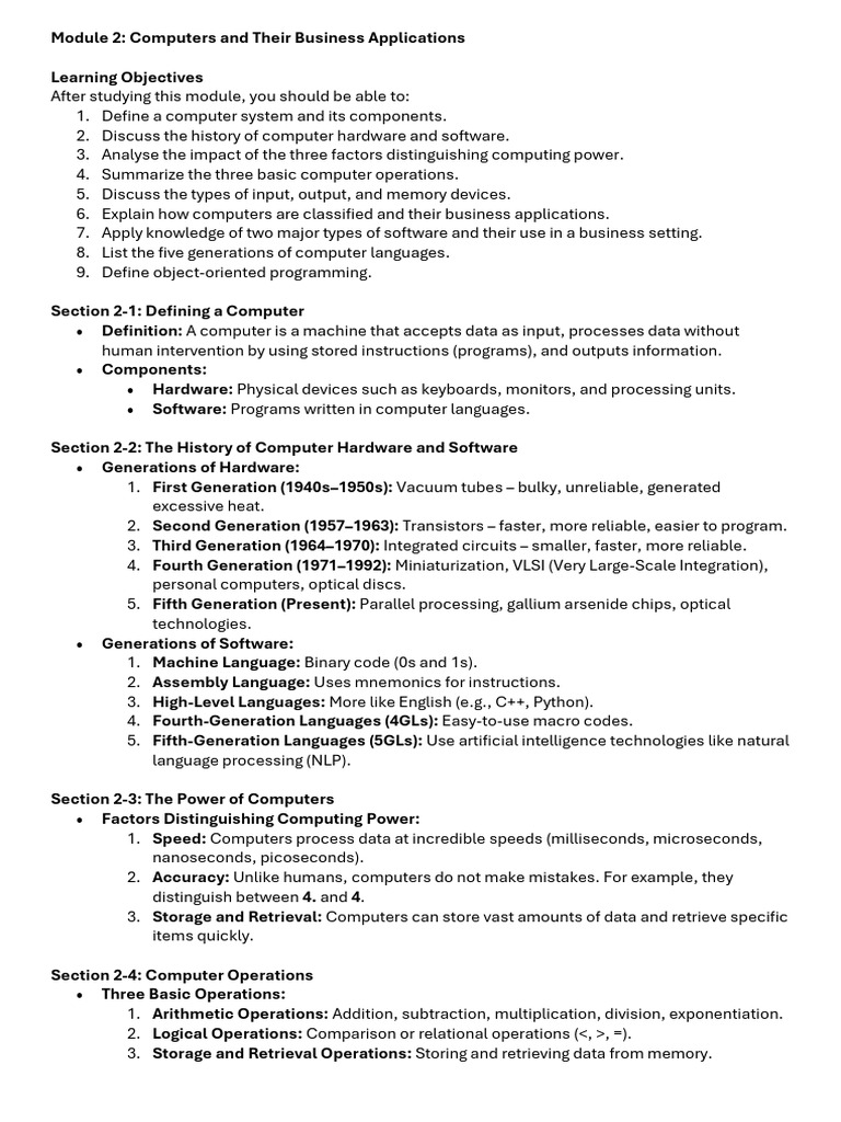 Business Applications of Computers | PDF | Computer Data Storage | Operating System