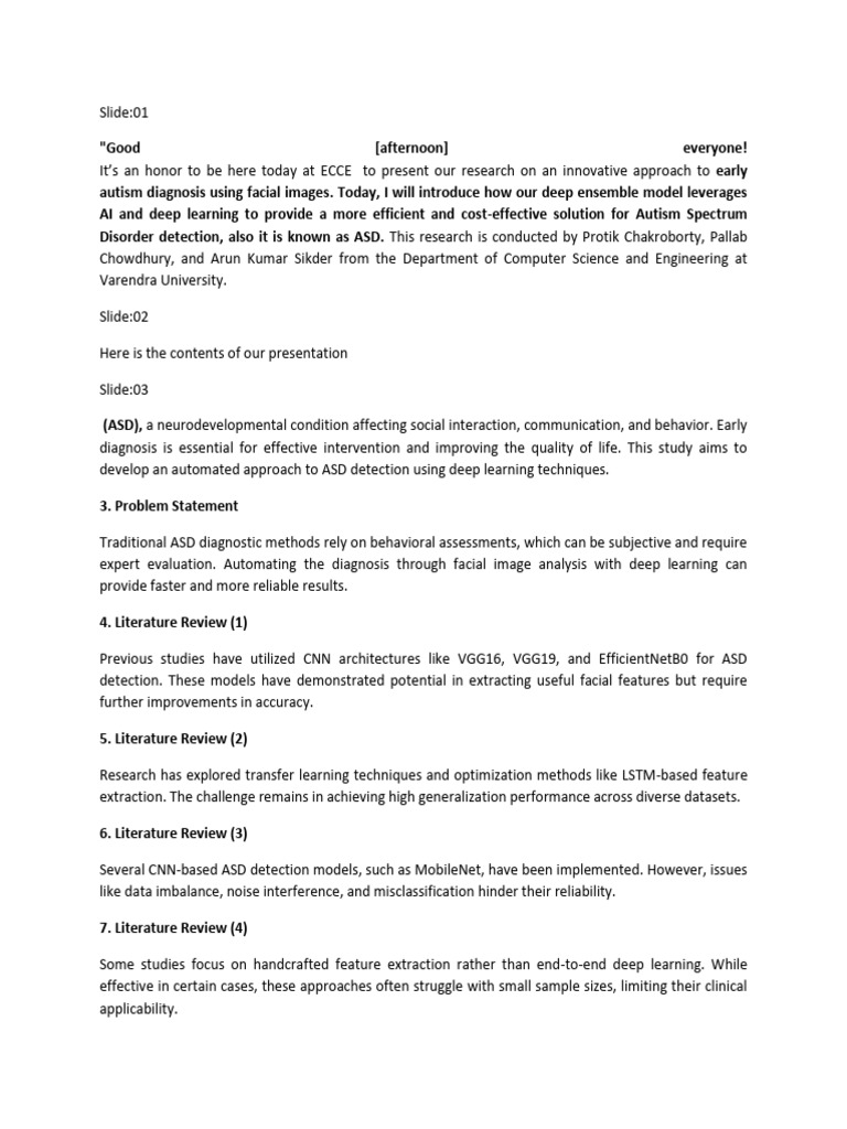 ECCE_Presentation | PDF | Autism | Receiver Operating Characteristic