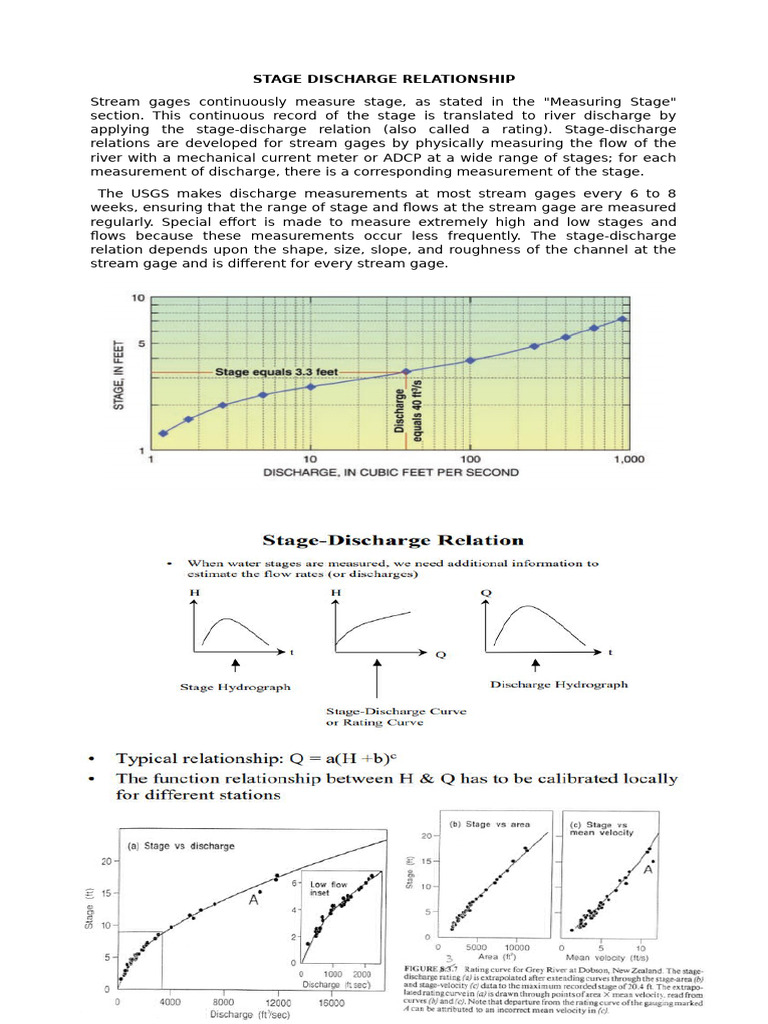 Stage-Discharge Relationship Analysis | PDF