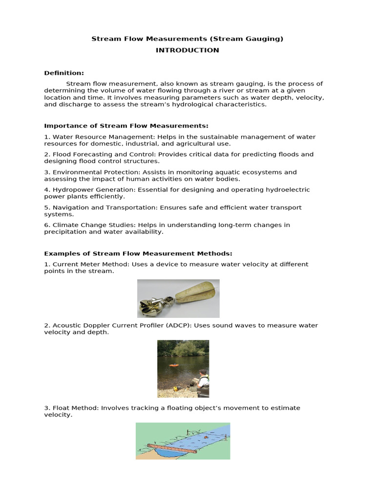 Introduction_Stream-flow-measurement_ | PDF | Environmental Science ...