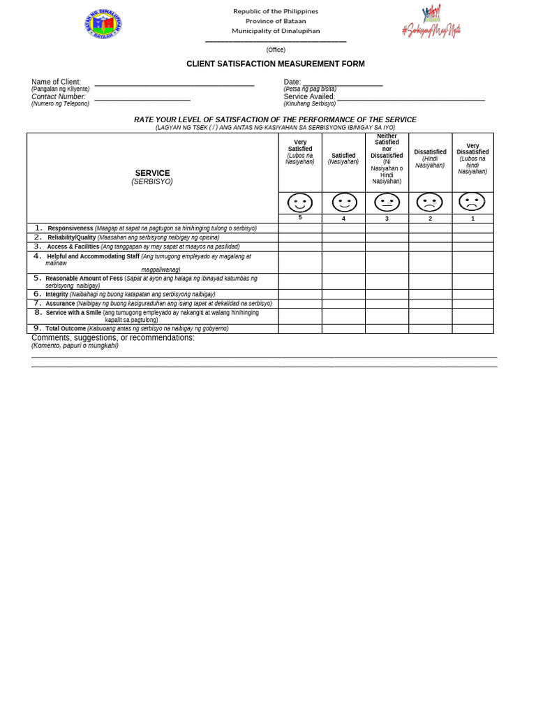 Client Satisfaction Survey Form - Editted | PDF