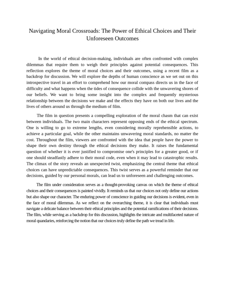 Reflection-Paper-1 | PDF | Morality | Conscience