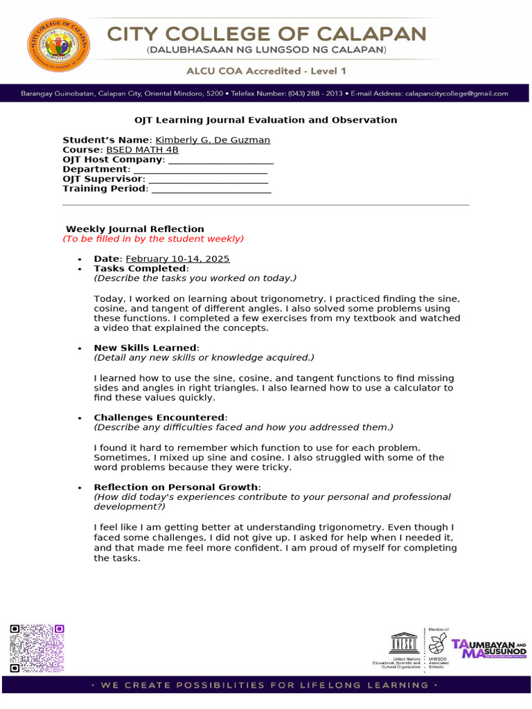 JOURNAL 4 | PDF | Trigonometric Functions | Trigonometry