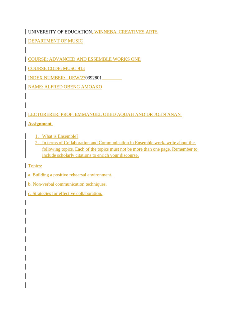Ensemble Collaboration and Communication Guide | PDF | Nonverbal ...