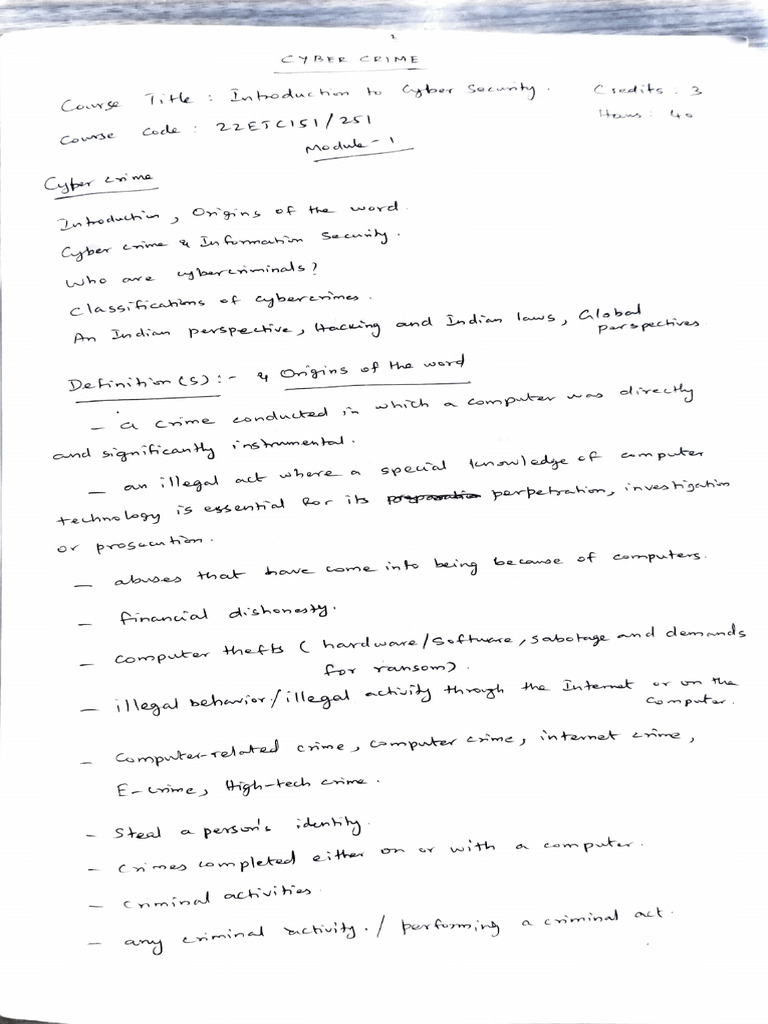 Cyber Security (Module 1) | PDF | Internet Fraud | Cybercrime