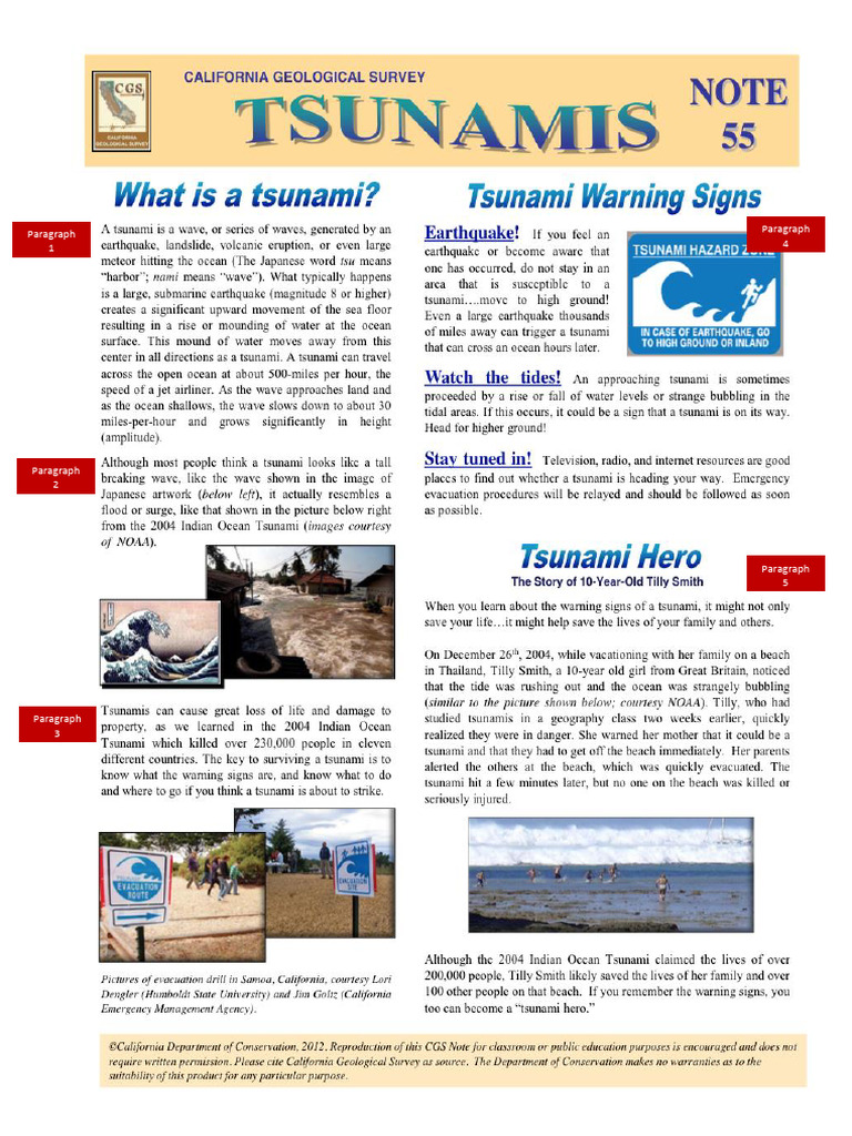 Tsunami Reading Text | PDF